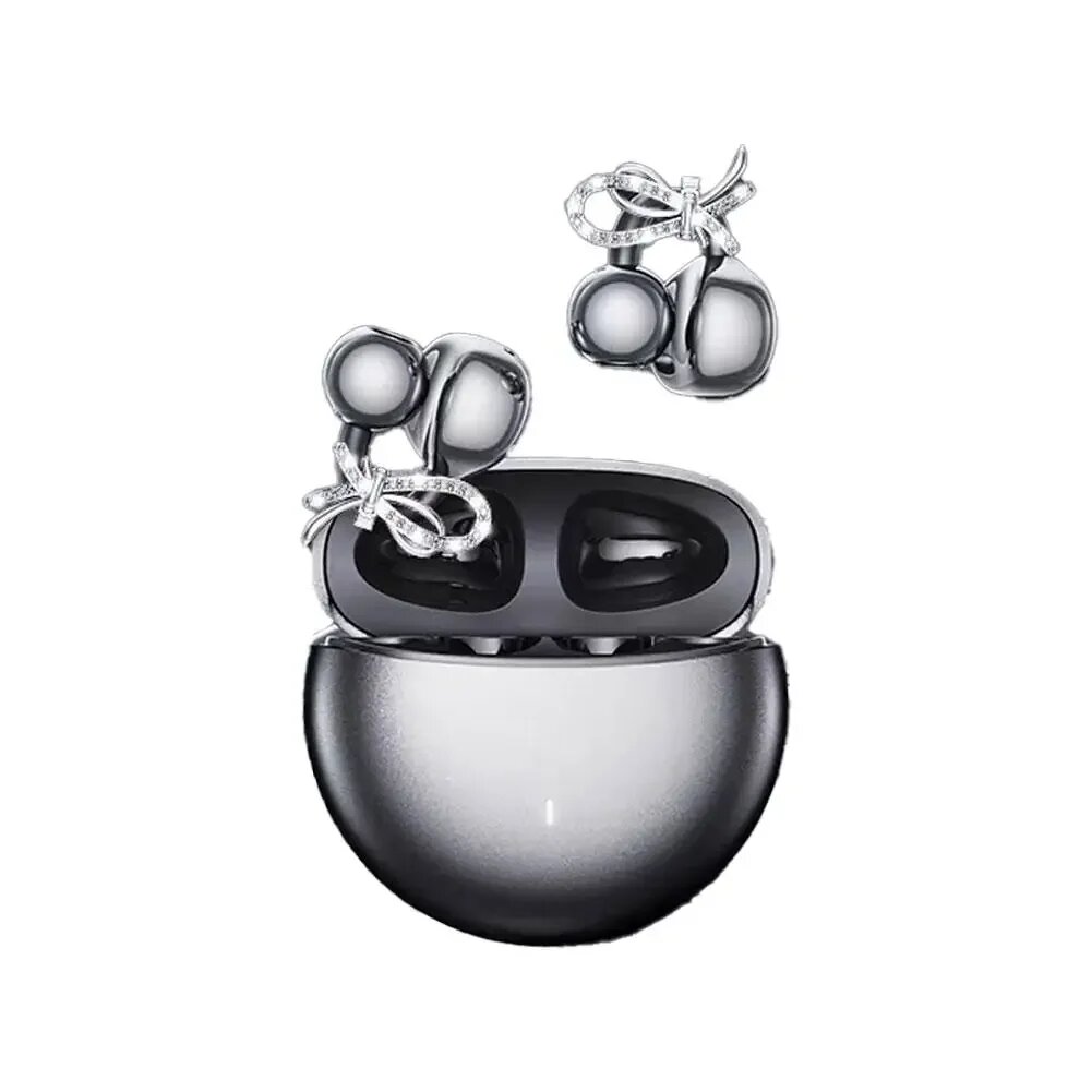 GRWIBEOU Bluetooth наушники-клипсы с кристаллами Black bow