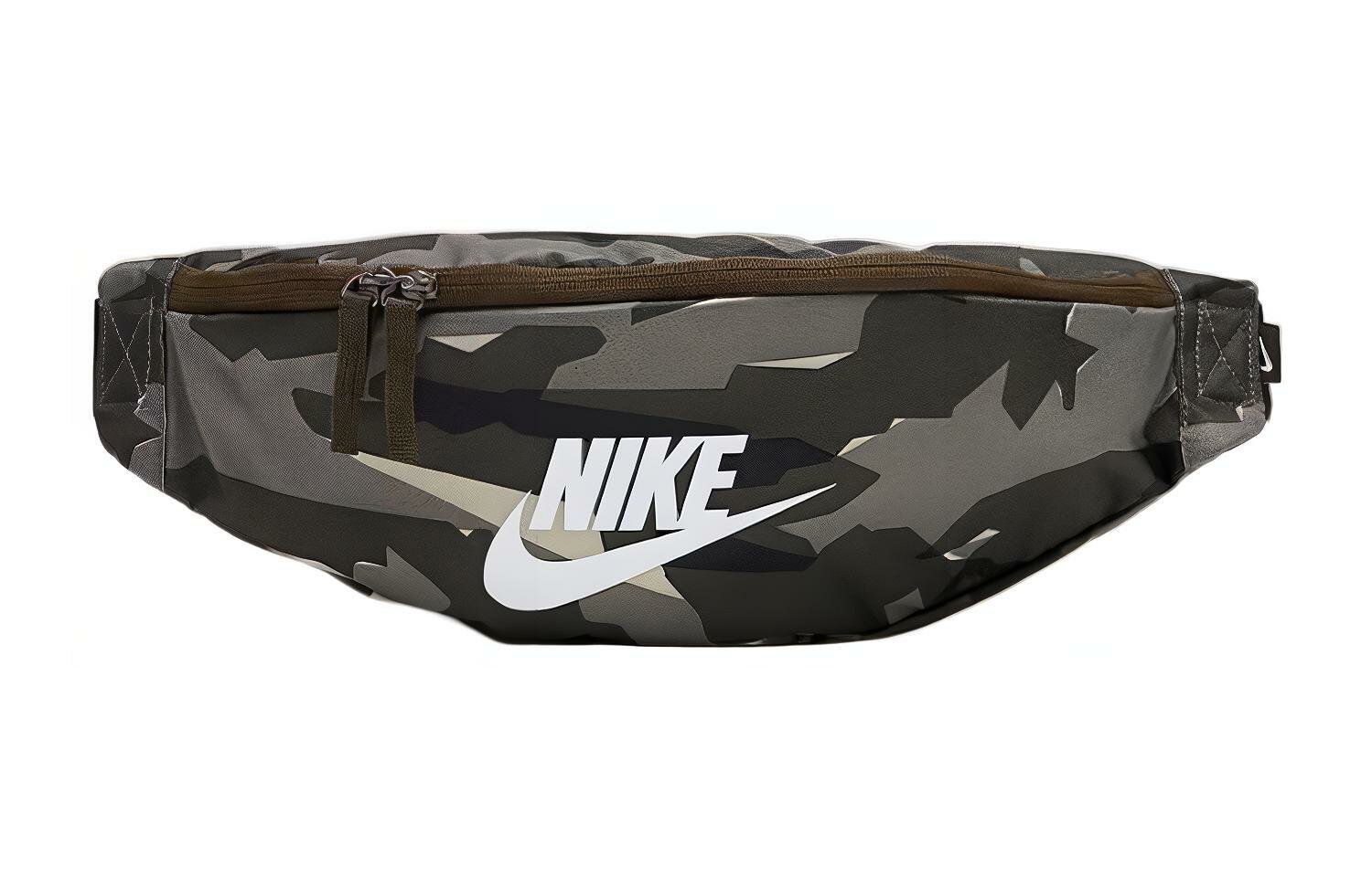 Поясная сумка мужская Nike Zoom Heritage, зеленый камуфляж, водонепроницаемая, регулируемый ремень, легкая, походная, спортивная, для бега