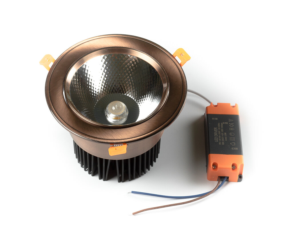 Светильник точечный медный LED 30 Вт 3300К L8809COB-30W-Copper Blesslight