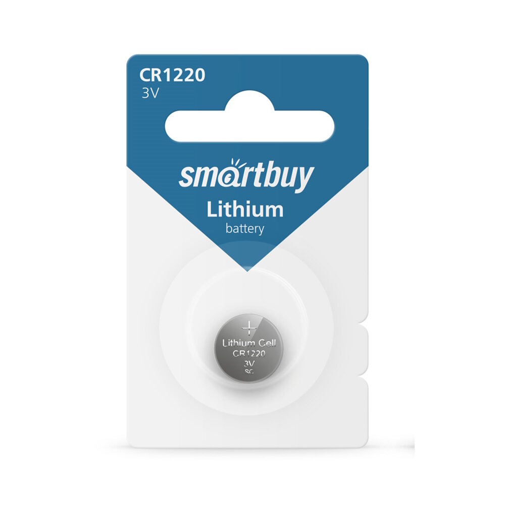 Батарейка дисковая CR1220 литиевая 3V Smartbuy LITHIUM - 1шт