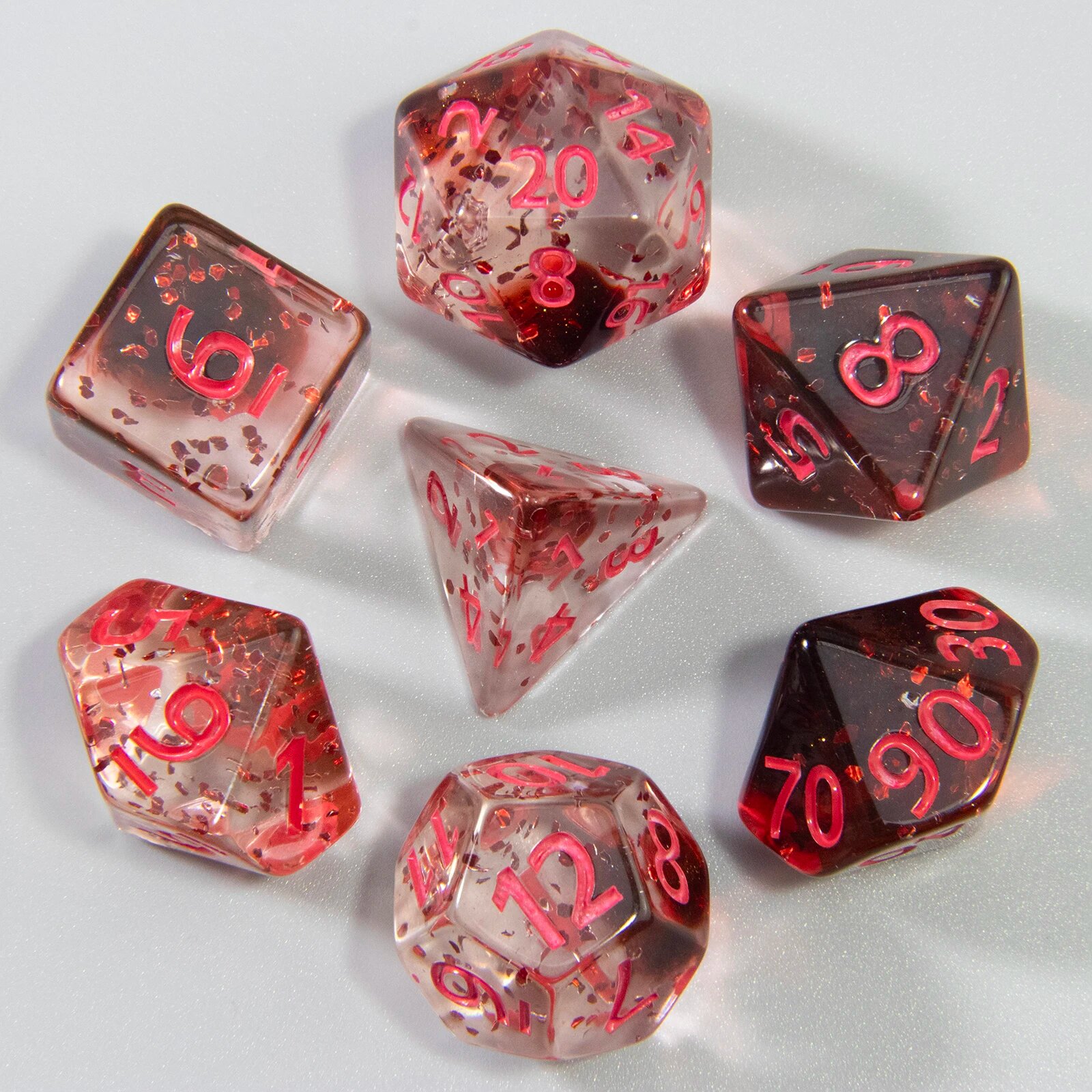 Набор костей DND, 7 шт, красный