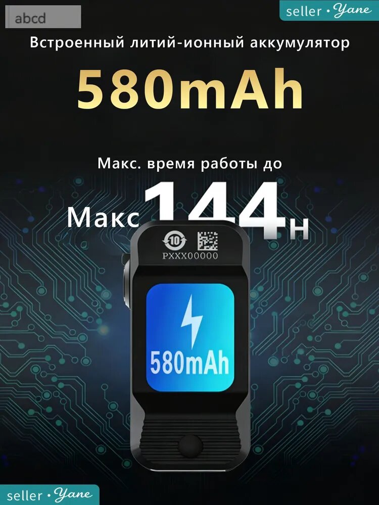 Olight Oclip X1 Фонарь-прожектор 600 люмен 580mAh IPX6 Ручной фонарь с RGB+UV светодиодами, 12 режимов, черный/золотой, 57x28x27.8 мм — фото 1