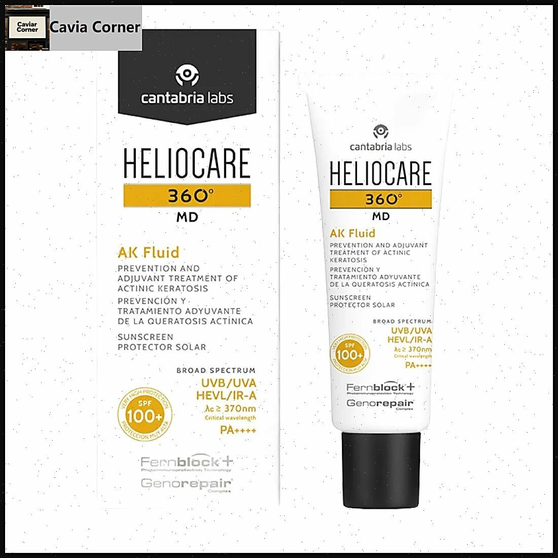 Флюид с тотальной защитой SPF100+ Cantabria Labs Heliocare 360 MD AK Fluid Sunscreen SPF100+ 50 ml