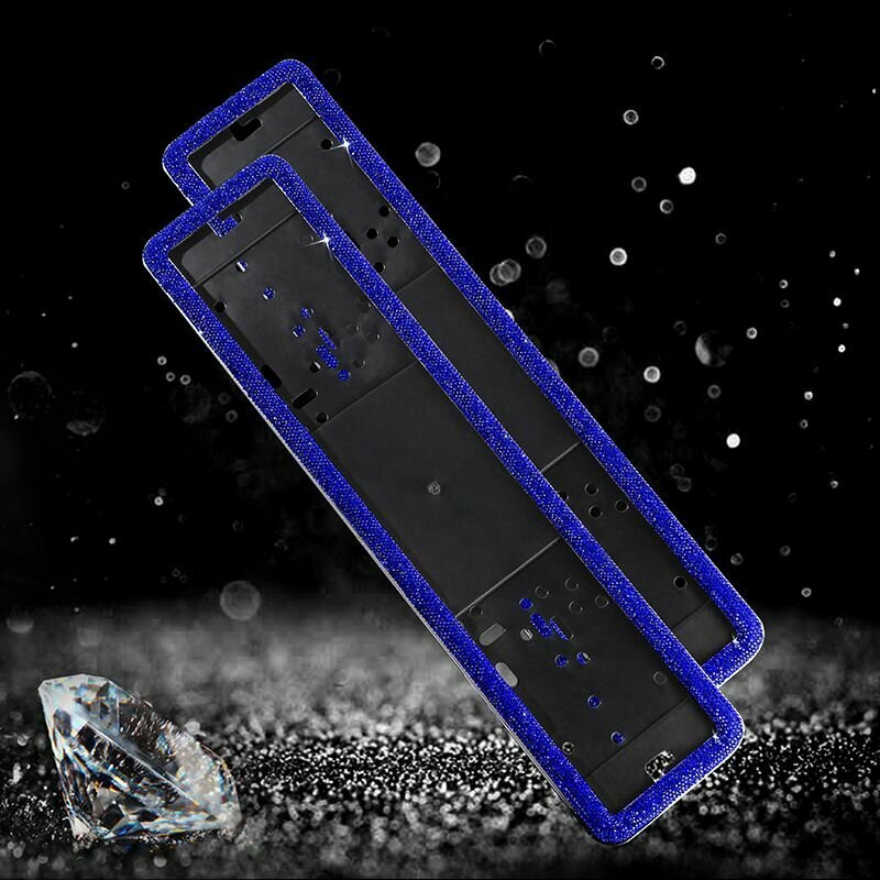 Рамка номера со стразами — автомобильная рамка из алюминия, 2 шт, стильная декорация для машины, в подарок близким