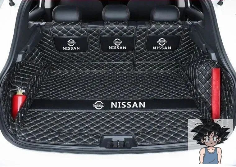 Автомобильный чехол в багажник для Nissan, черный, кожаный, для легковых автомобилей