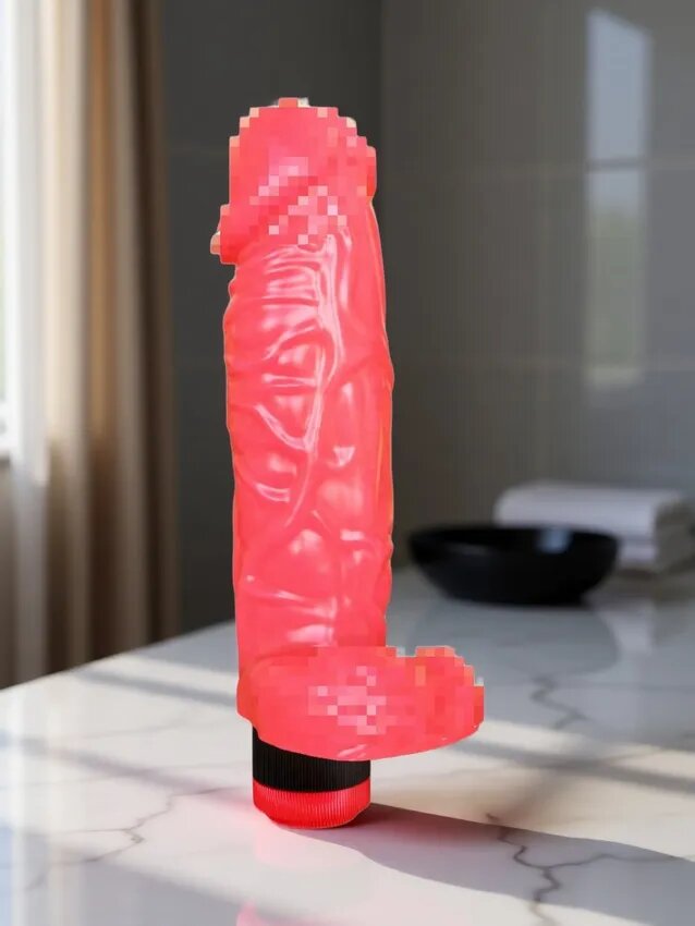 LOVETOY (А-Полимер) Гелевый вибромассажёр "Конг" - 20,5 см, D: 4.9 см, длина: 20.5 см, розовый