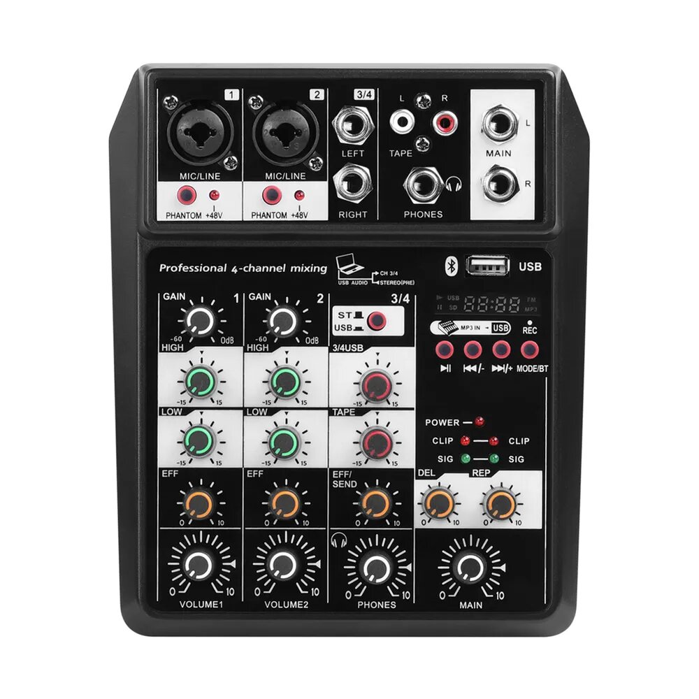 Микшерный пульт Tomshoo Musica Professional 4-channel mixing USB MP3