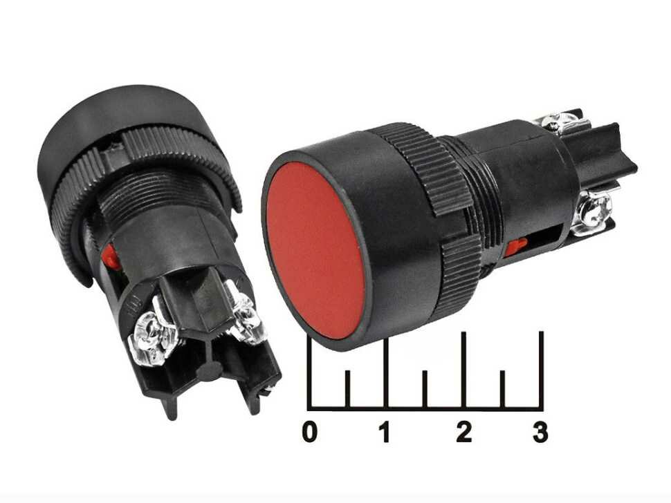 Кнопка LXA2(3SA5)-EA142 без фиксации красная на размыкание 2 контакта