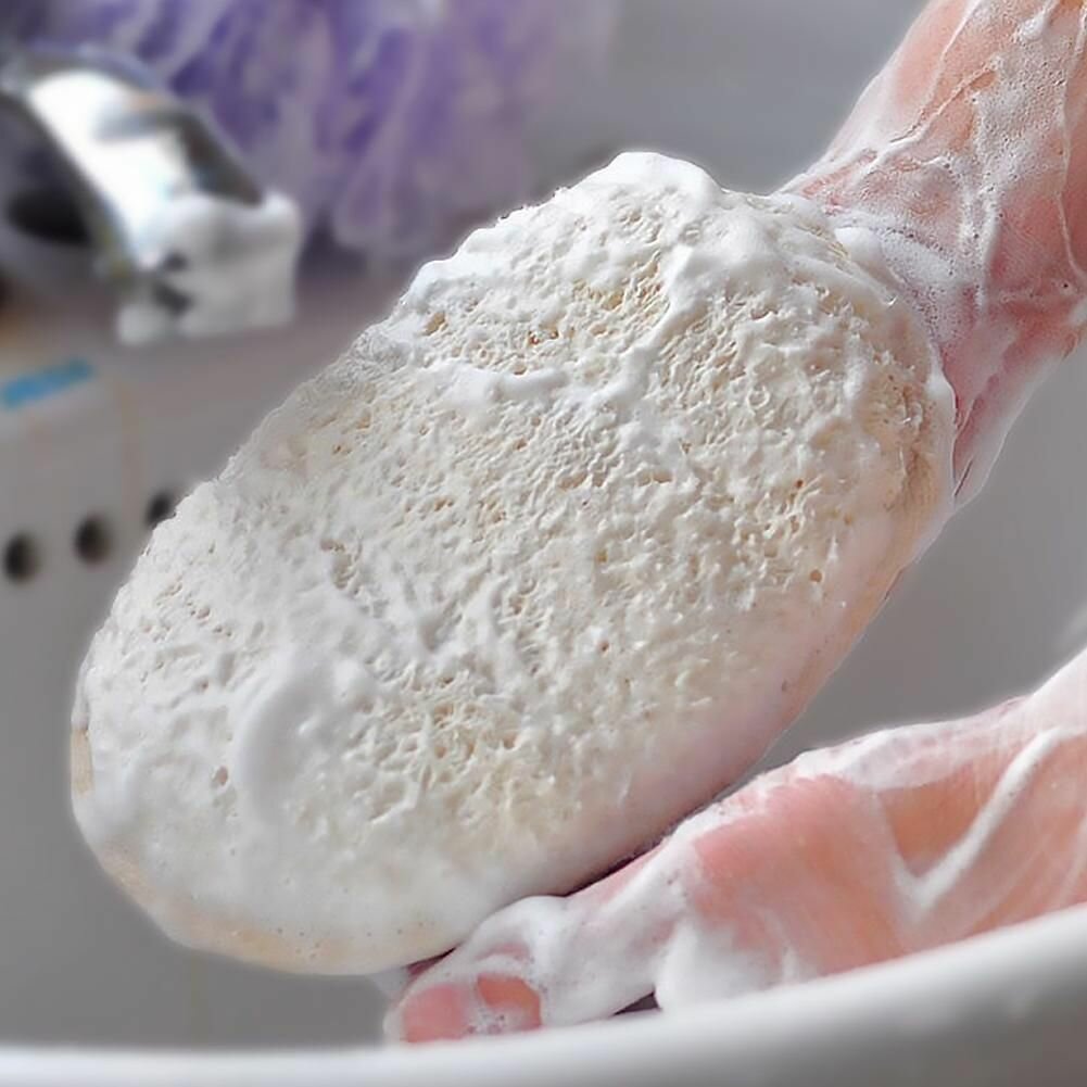 Мочалка массажная для тела из люфы, Мочалка натуральная для душа с резинкой для фиксации, с антицеллюлитным эффектом