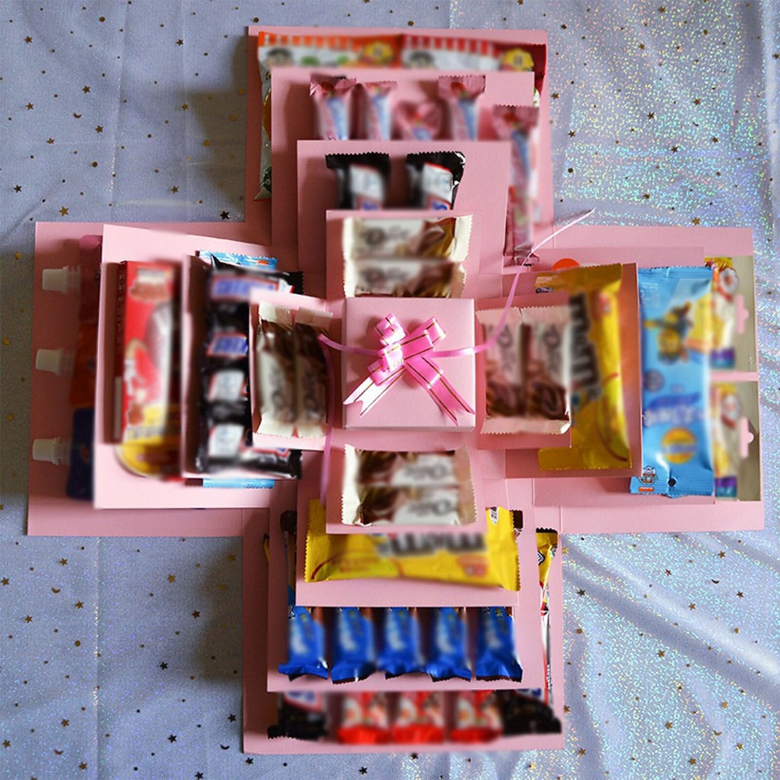 Многослойная подарочная коробка с сюрпризом, 5-уровневая матрешка, розовый цвет для девушек, пустая коробка с аксессуарами