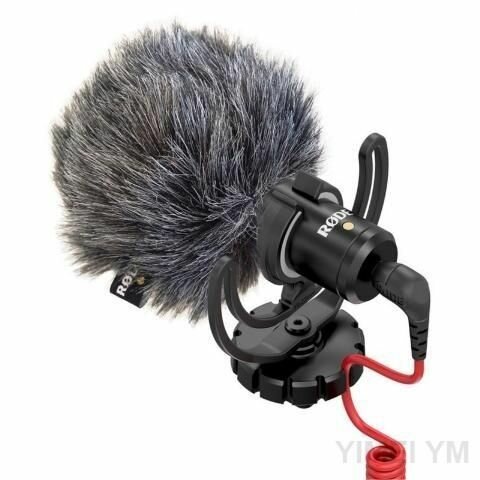Rode VideoMicro Компактный накамерный микрофон с амортизатором Rycote Lyre, вспомогательный, черный