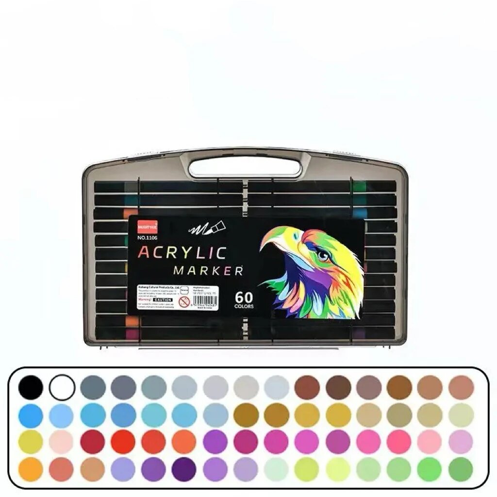 Набор акриловых маркеров для рисования 80 цветов 60PCS