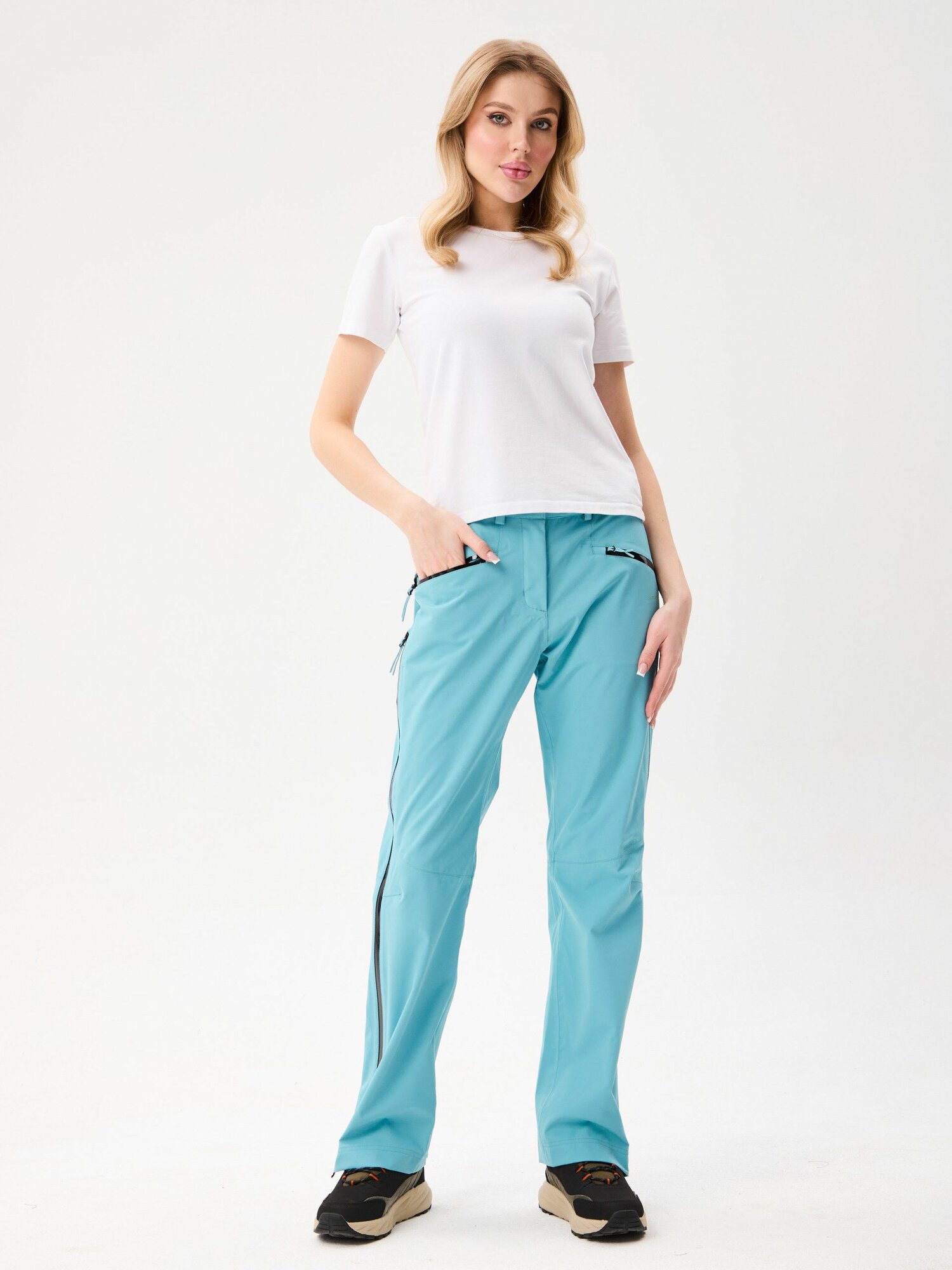 Брюки мембранные туристические спортивные весенние женские Lafor, бирюзовый, 48