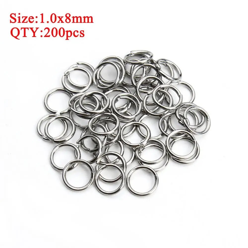 Открытые кольца 1.0x8mm, 200шт, Цвет: f