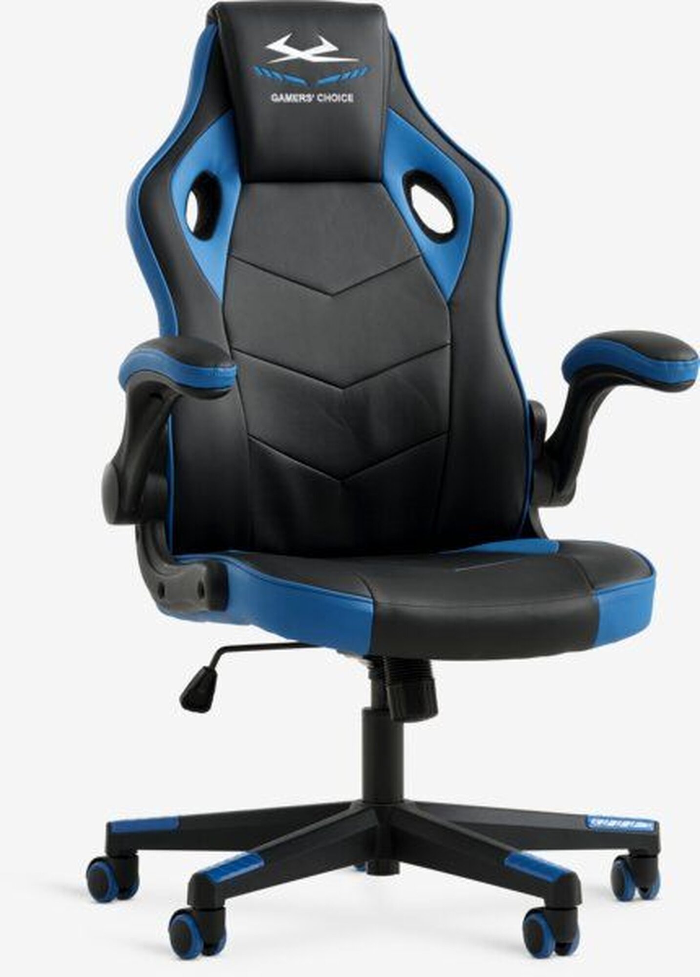 Игровое кресло Jysk VOJENS цвет черный/синий, эко-кожа Ш72 x В108-118 x Г67 см.