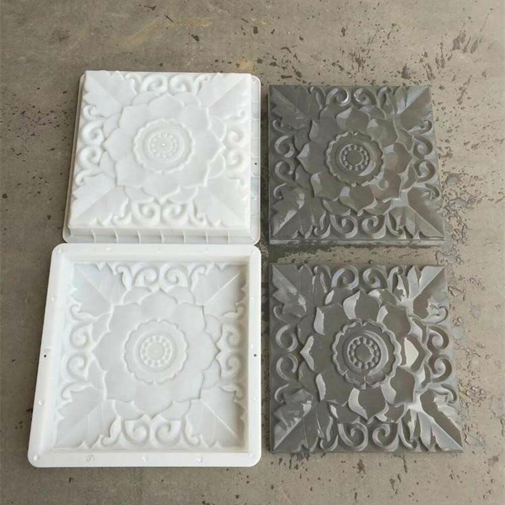 Пластиковая форма для бетонной тротуарной плитки белого цвета для садового двора