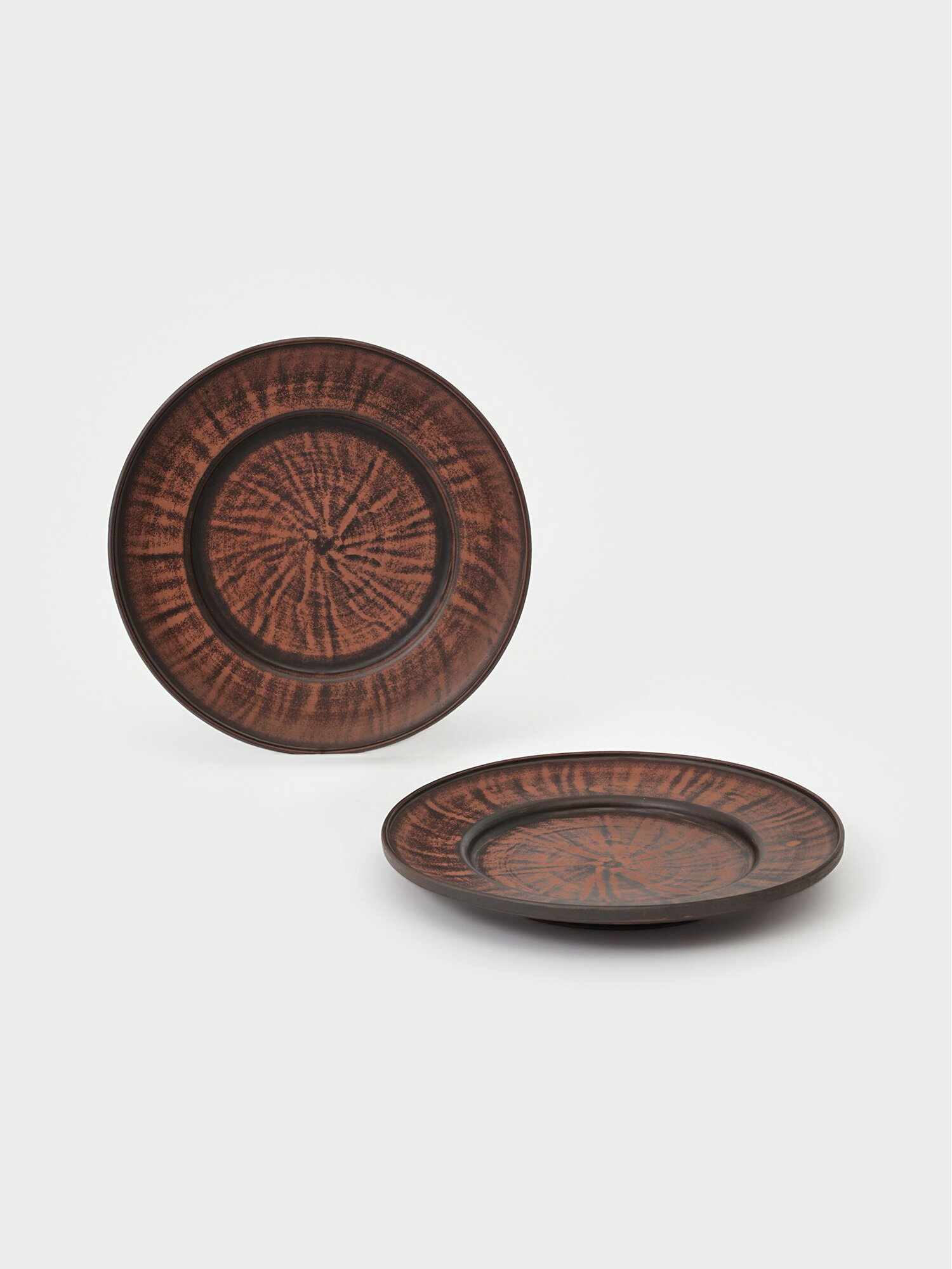 Тарелки "Гладкий", набор 2 шт, d=19 см, красная глина, вид тарелки: десертная