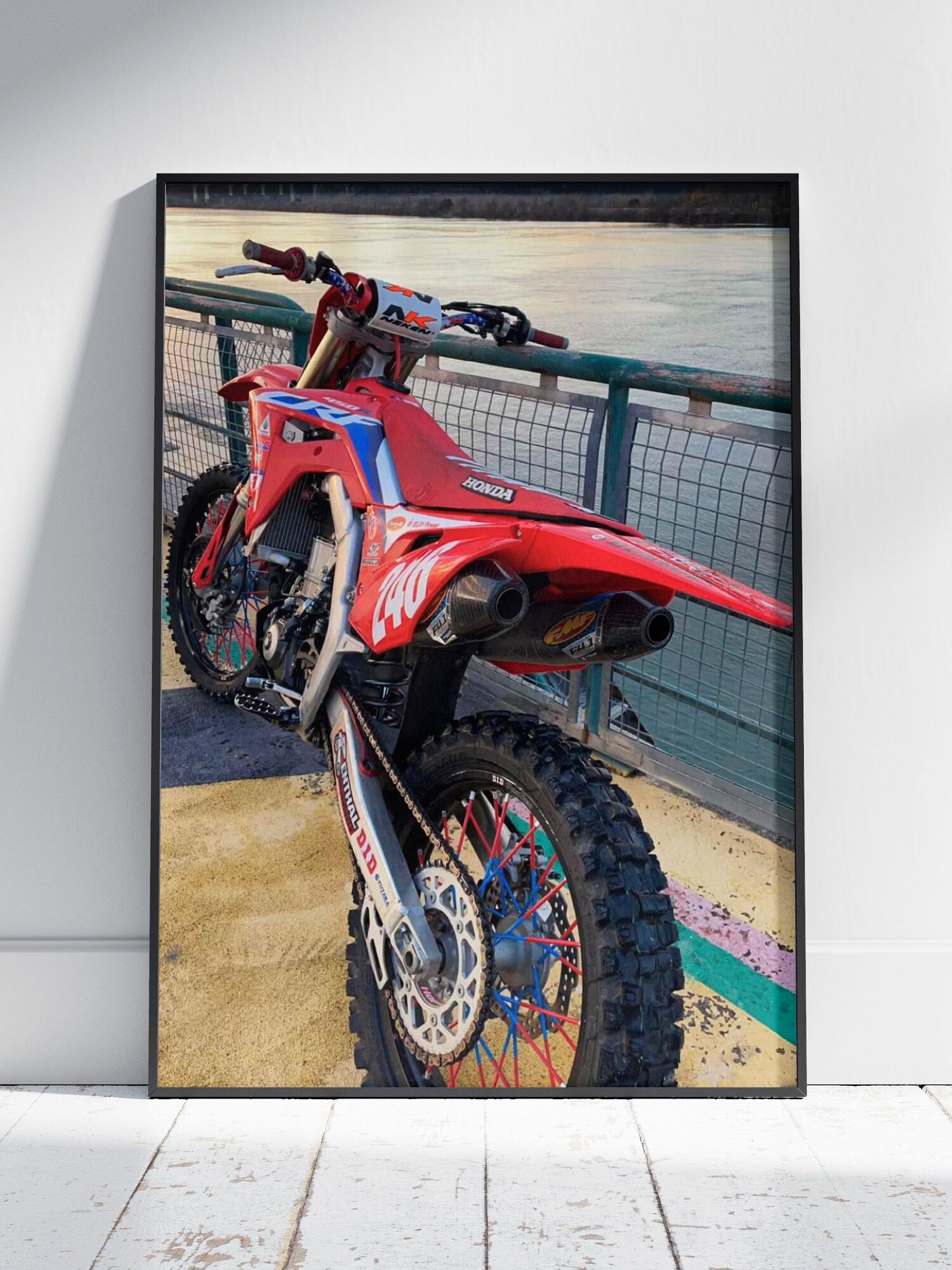 Плакат на стену для интерьера Мотоцикл (Honda CRF450R 2) - Постер по мото и байкам формата A4 (21x30 см)