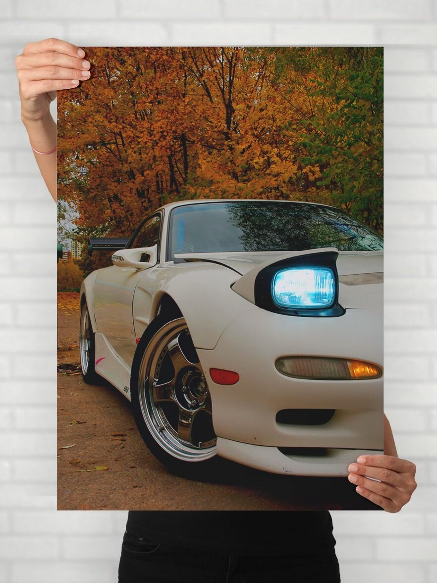 Плакат на стену для интерьера Легенды Авто (Мазда RX7 - Mazda RX7 4) - Постер по машине формата A2 (42x61 см)