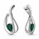 Серьги Abis, серебро, 925 проба, родирование, агат, , зелeный