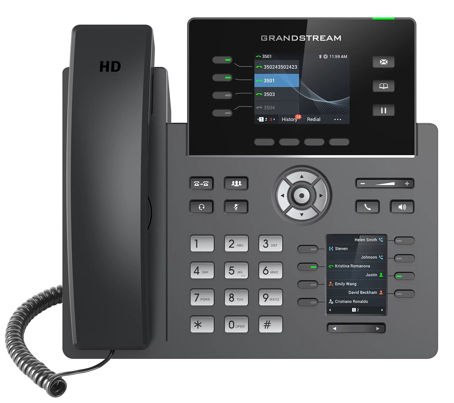 IP телефон Grandstream GRP2614, 4 SIP-линии, 2.8" цветной экран, PoE