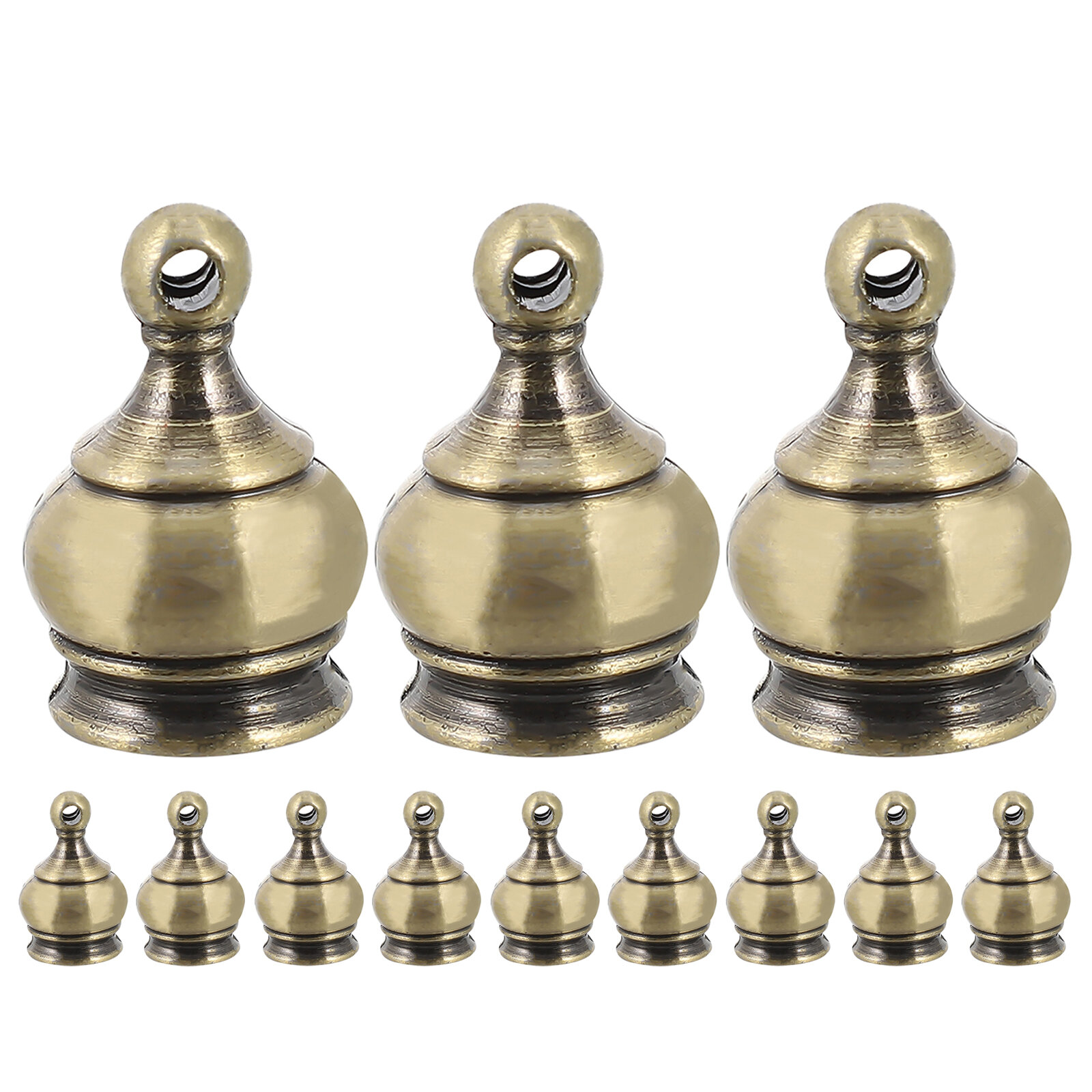 Набор из 14 металлических коронных гайк для светильников, из бронзы, для мебели