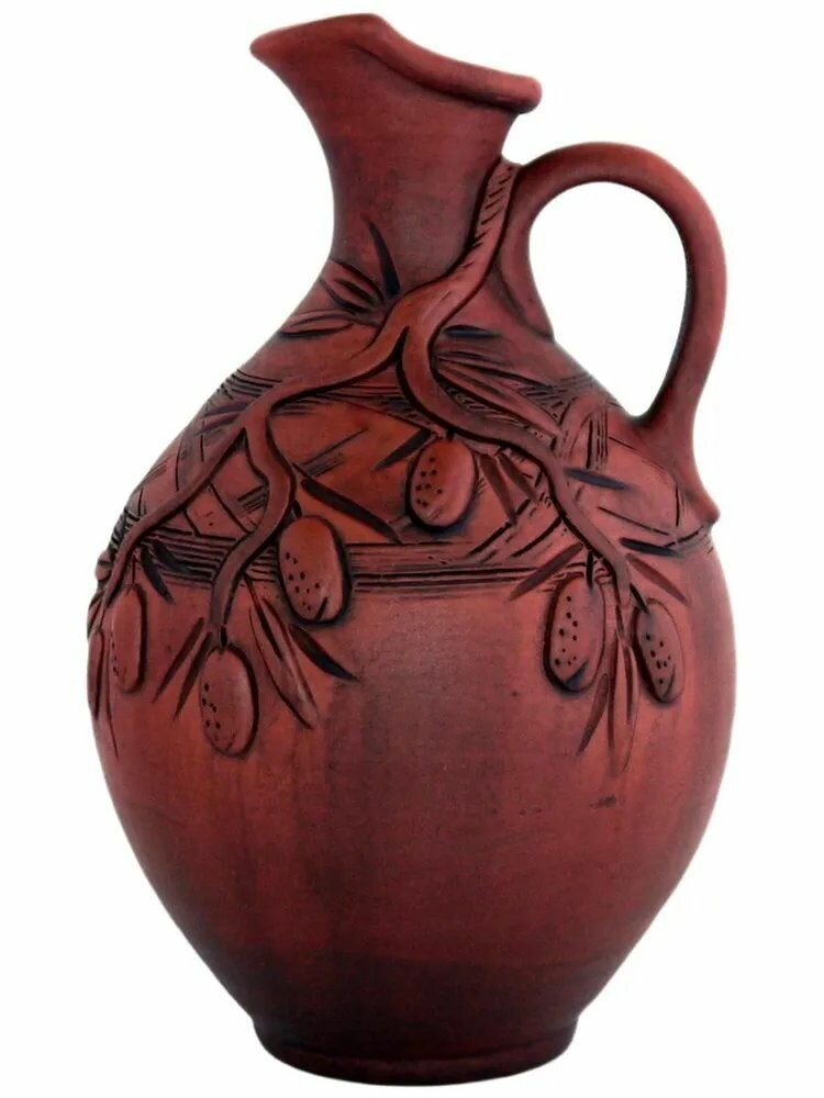 Кувшин грузинский 1,8 л. + оливки + глазурь, глина, керамика, ручная работа