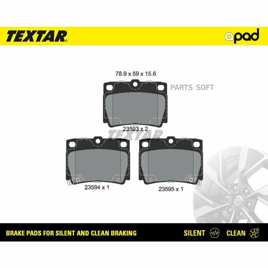 TEXTAR 2359301SC 2359301SC колодки дисковые задние!\ Mitsubishi Pajero Sport 3.0i/2.5TD 98>