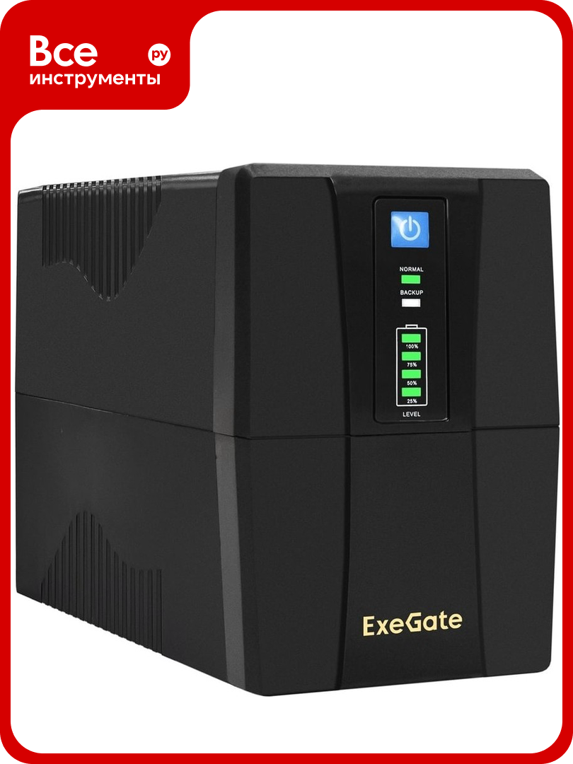 Источник бесперебойного питания ExeGate Power Back BNB-1000. LED. AVR.4C13 1000VA 6C13, Black 292783