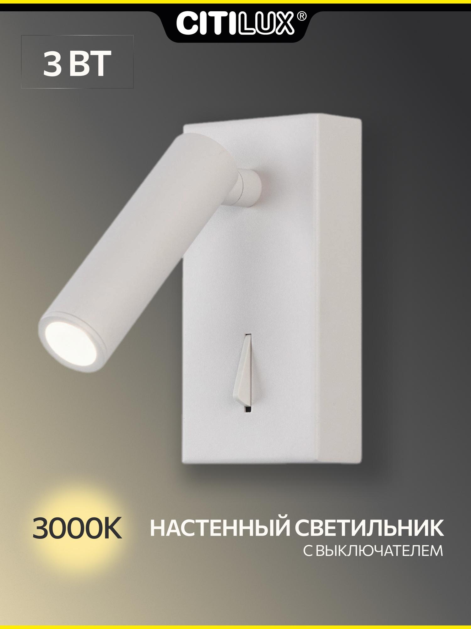Светильник поворотный с выключателем Citilux Декарт CL704350 LED Белый