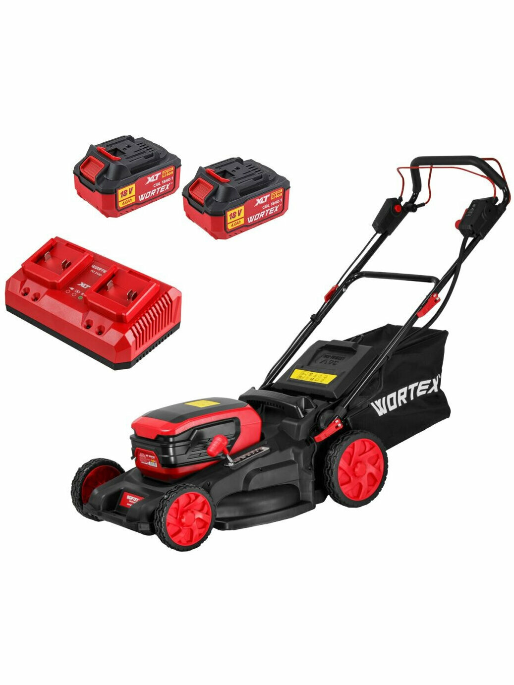 Газонокосилка аккумуляторная самоходная WORTEX CLM 4536-4 XLT SET (2334160)