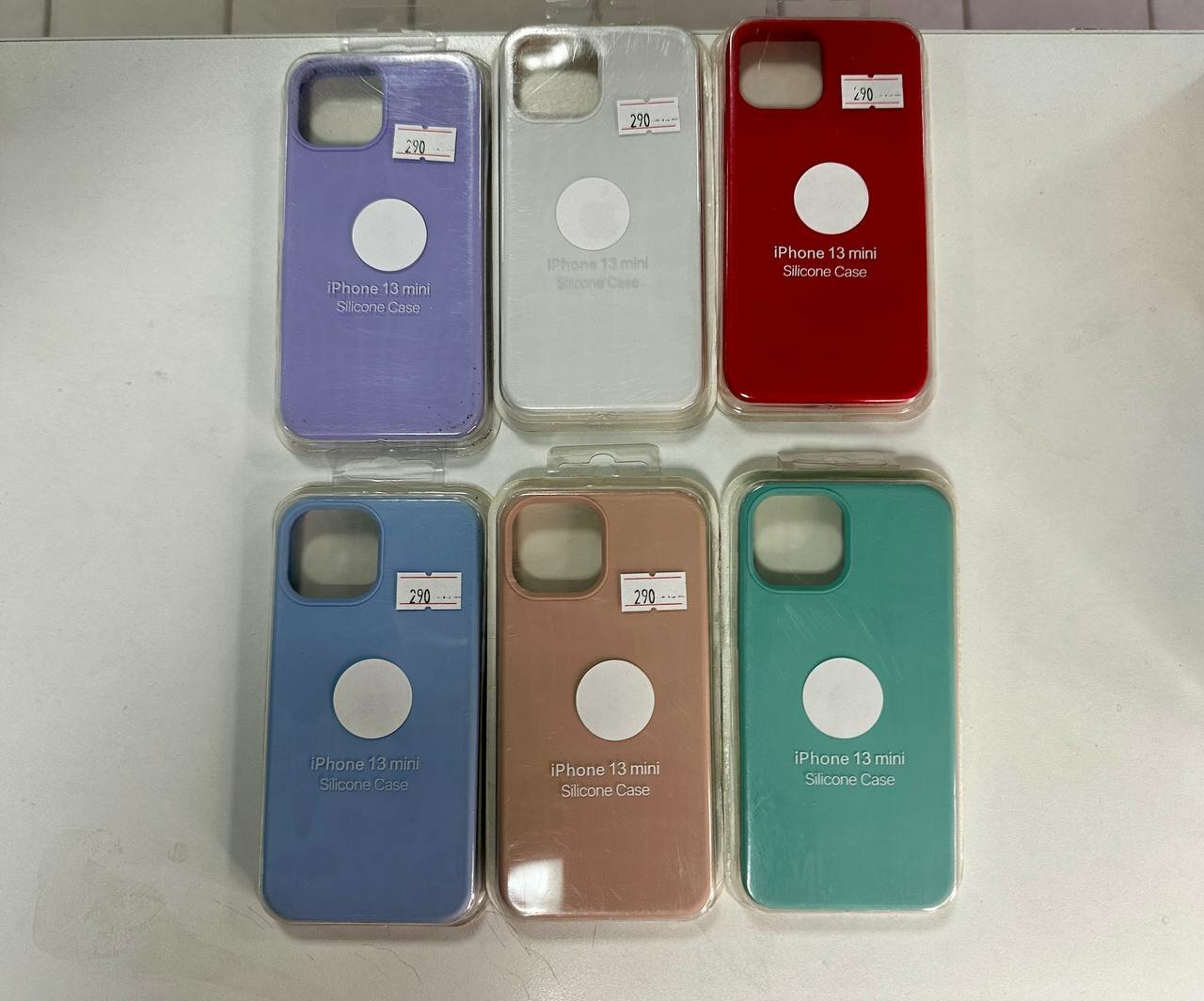 Чехол Silicone Case, для Apple iPhone 13 Mini, силиконовый 6 штук soft touch