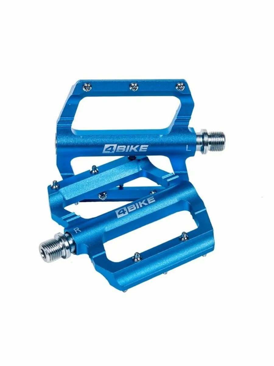 Педали 4BIKE K315SBLUE, синие, 116х98х16 мм, 3 промподшипника, Cr-Mo ось.
