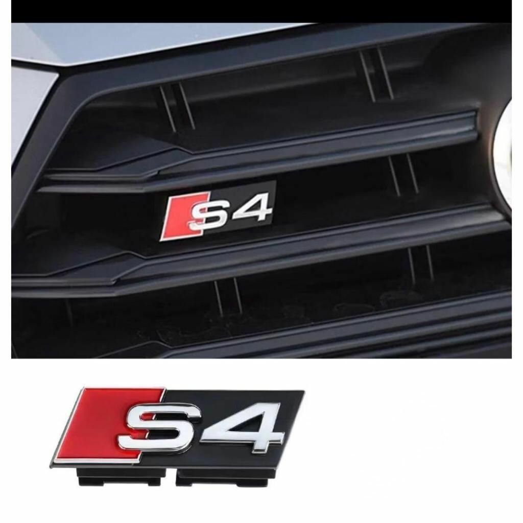Эмблема решетки радиатора S4 S5 S6 для Audi, черно красный значок, декоративный шильдик на переднюю решетку, ABS пластик