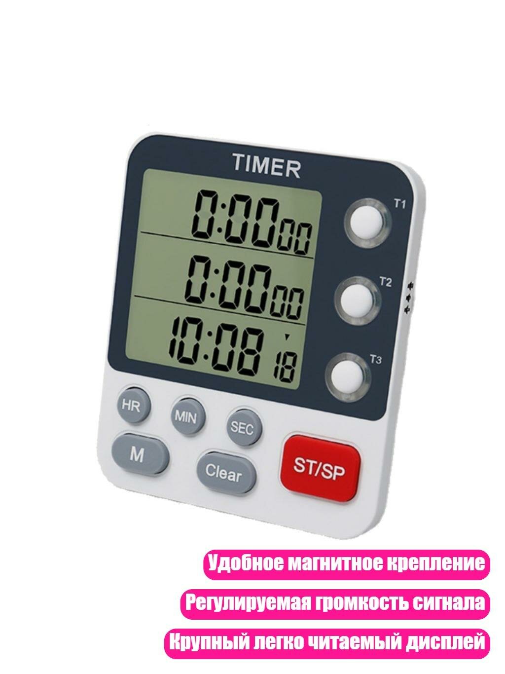 Цифровой кухонный таймер с 3 каналами
