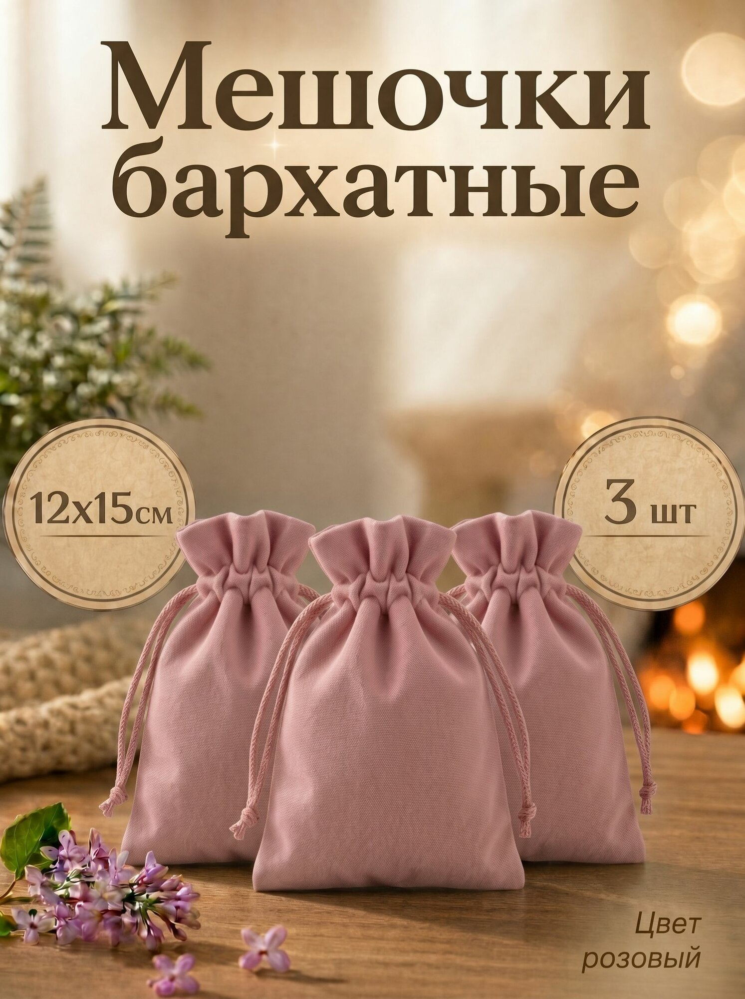 Мешочки бархатные 12х15 см для хранения мини карт Таро, украшений и подарков