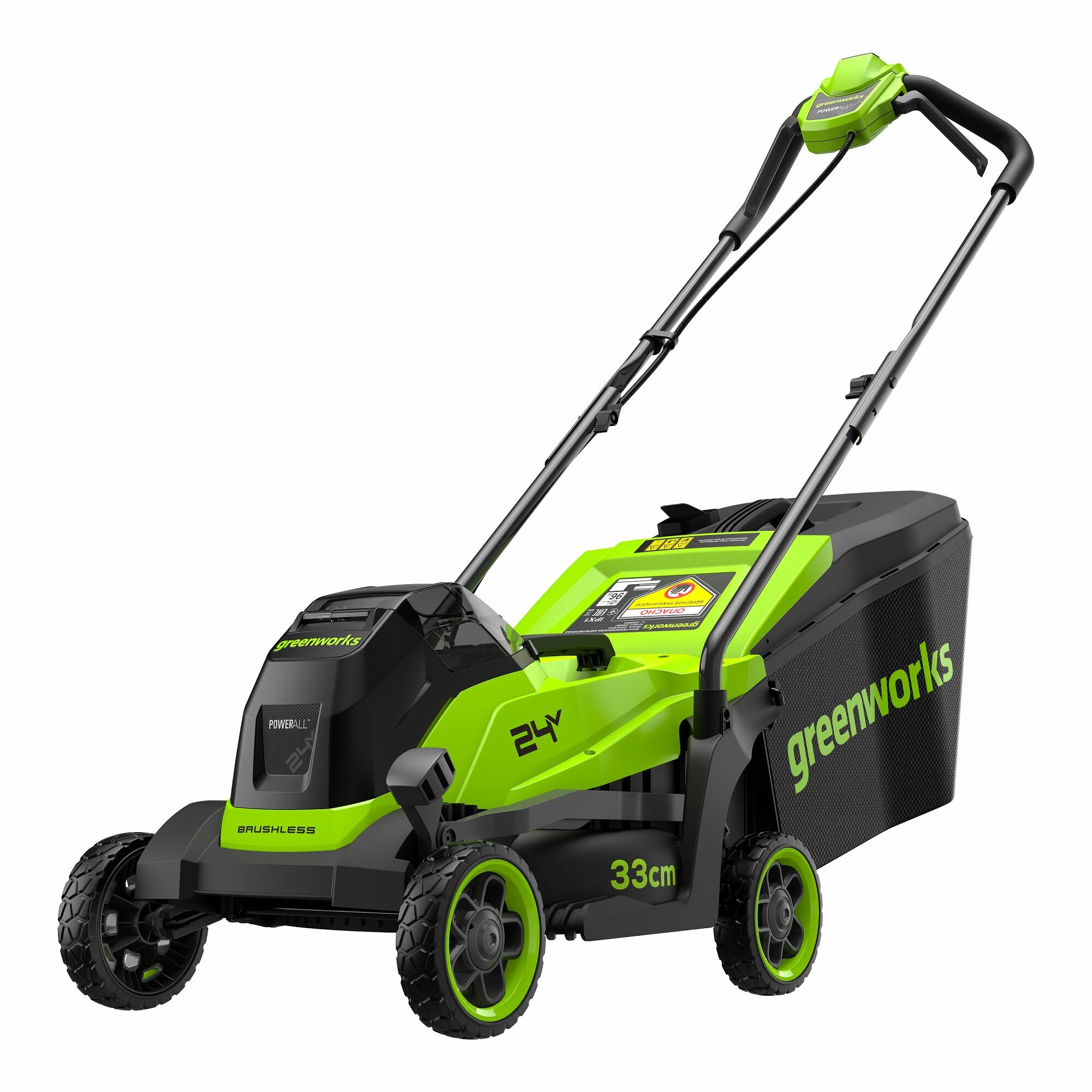 Газонокосилка аккумуляторная Greenworks GD24LM331, 24V, 33 см, бесщеточная, c 1хАКБ 4Ач ,2520607UB