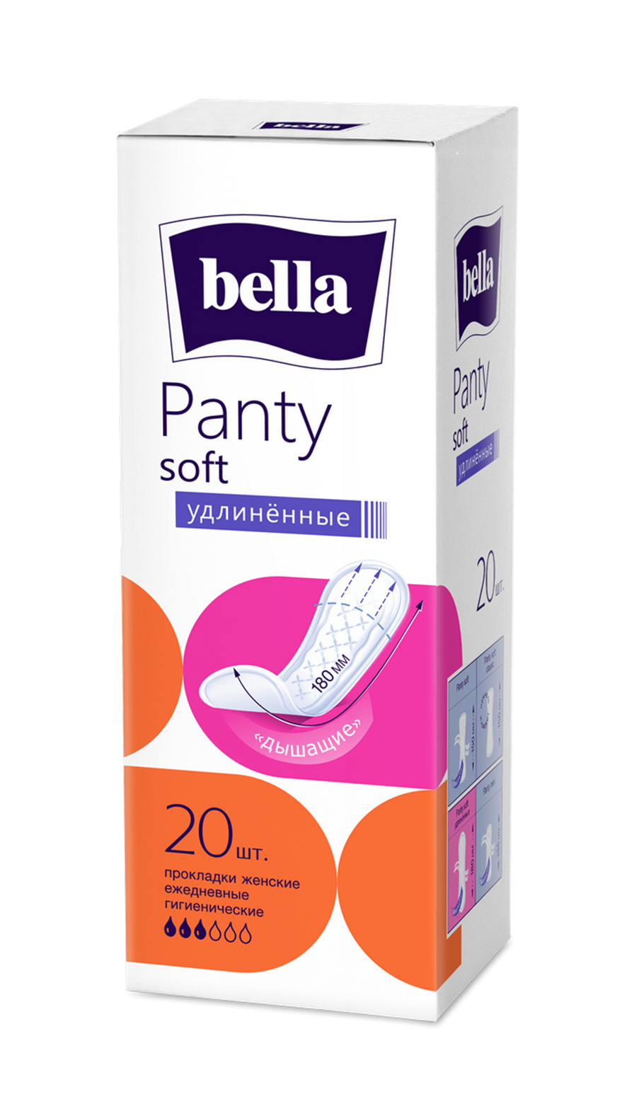 Прокладки ежедневные гигиенические Bella Panty soft, удлиненные, 180мм, 3 капли из 6, 20шт