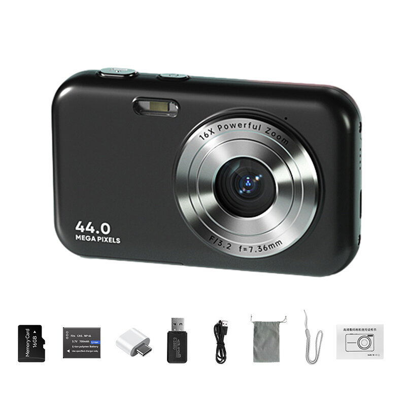 Фотокамера унисекс SONGDIAN DC406 CMOS Vlog HD, Dream Black 4400W Pixel[16G Internal Memory/Wireless Transfer/Multiple Filters]