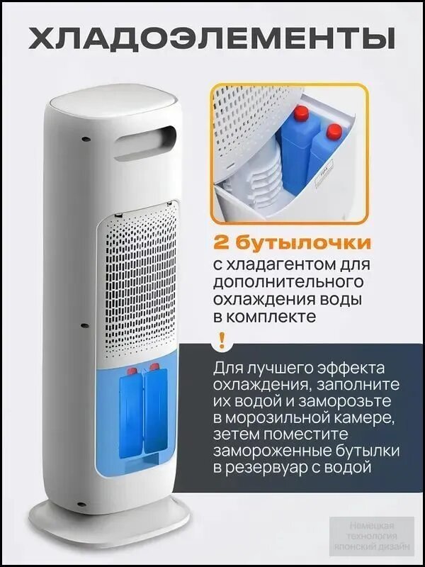 Обогреватель белый Обогреватель, мобильный кондиционер-вентилятор с обогревом, 5в1, 30 кв. м, белый — фото 1