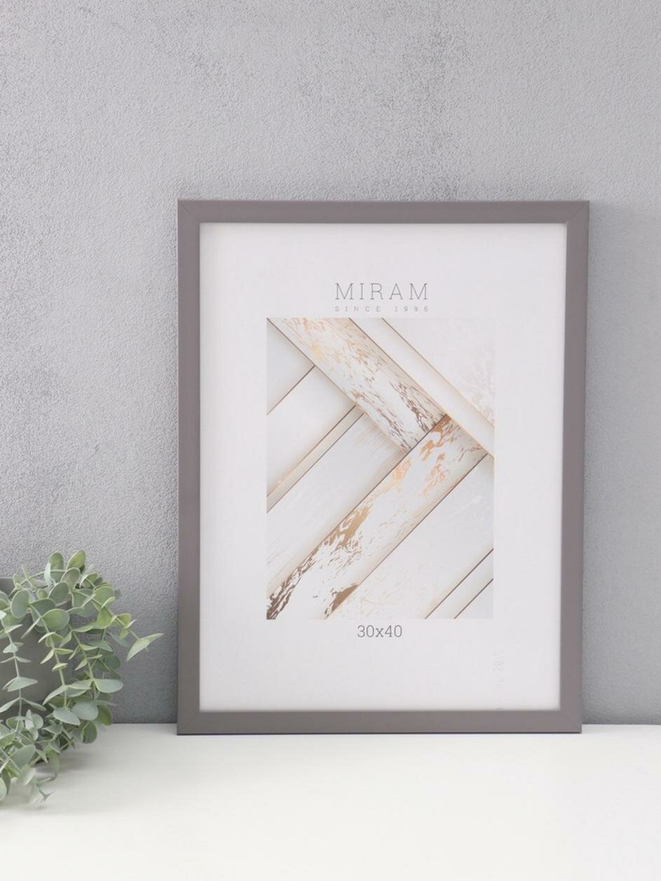 Фоторамка для фото 30×40 см MIRAM "мирам" пластик, цвет темно-серый
