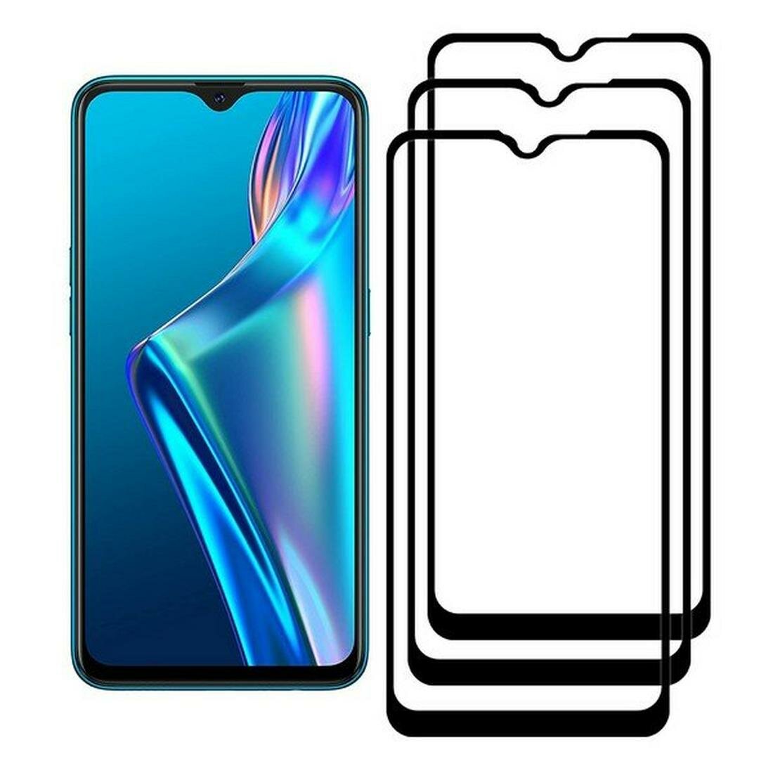 Комплект из 3х стекол Full Glue Premium Krutoff для OPPO A12/A12s черное
