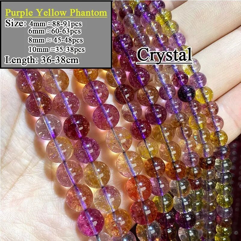 Бусины из натурального камня LUOMAN XIARI Фиолетовый, 8mm about 44-48pcs, purple yellow phanto