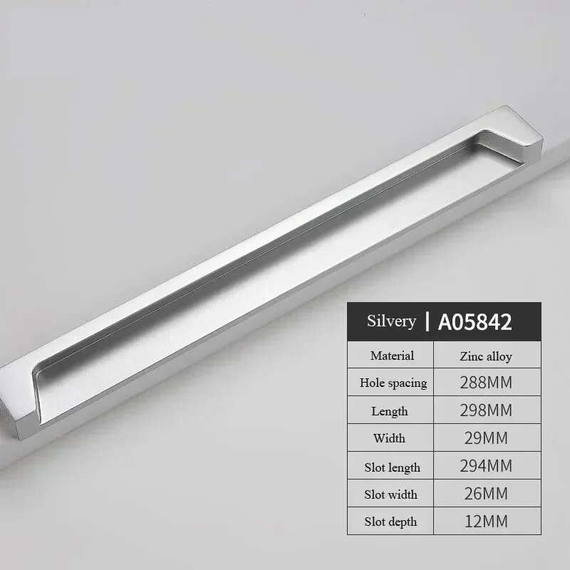 Ручка для шкафа Silvery, 298 мм, цинковый сплав, CC288mm