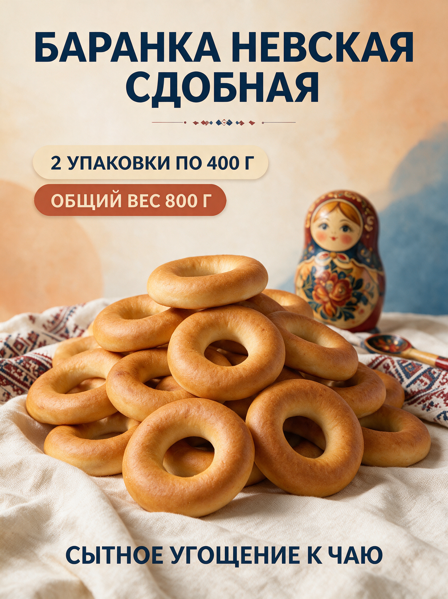 Баранки Невские сдобные Вельский хлебокомбинат 2 упаковки по 400 г