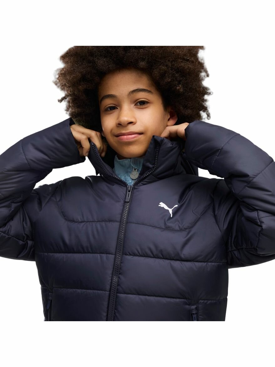 Куртка PUMA ESS Hooded Padded Jacket, размер 140, синий — фото 1