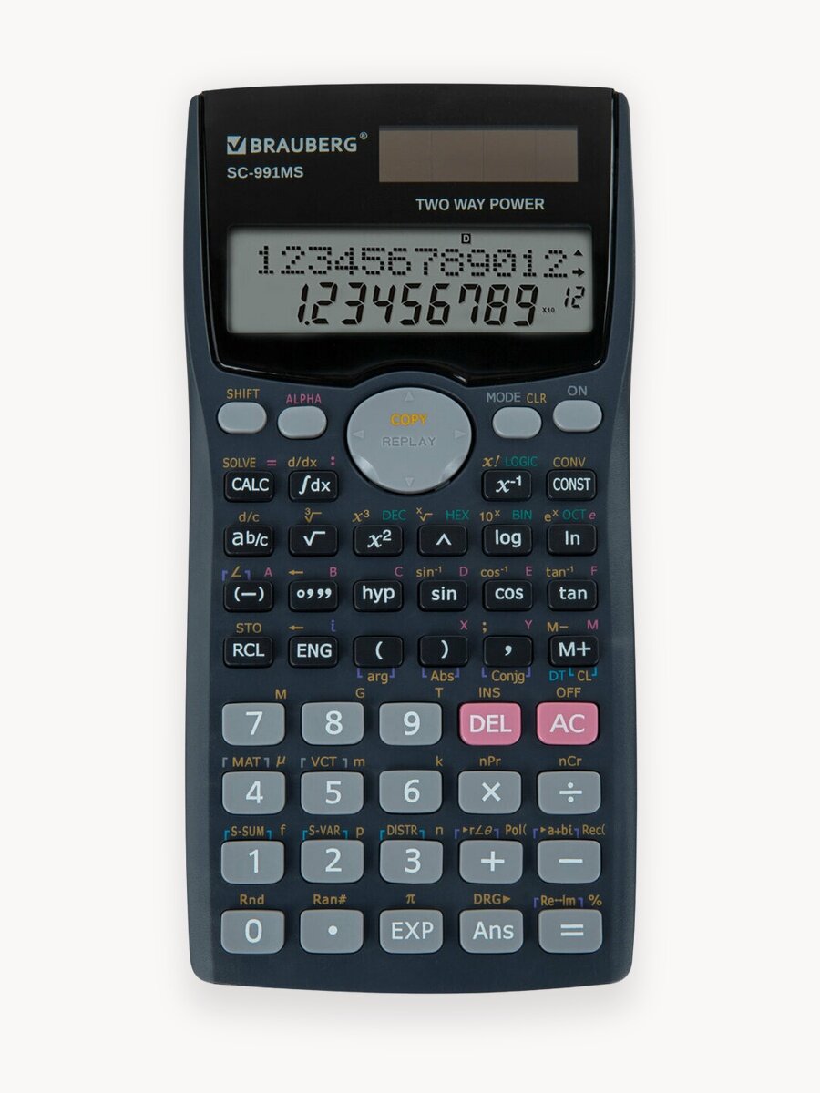 Калькулятор инженерный Brauberg Sc-991ms (157x82 мм), 401 функция, 10+2 разрядов, двойное питание, 271724