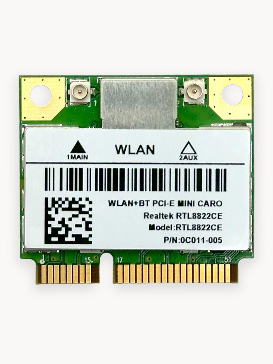 Внутренний модуль WiFi + Bluetooth Realtek RTL8822CE (Mini PCI-E, AC, 867 Mbps, 2.4 - 5 Ghz, Bluetooth 5)