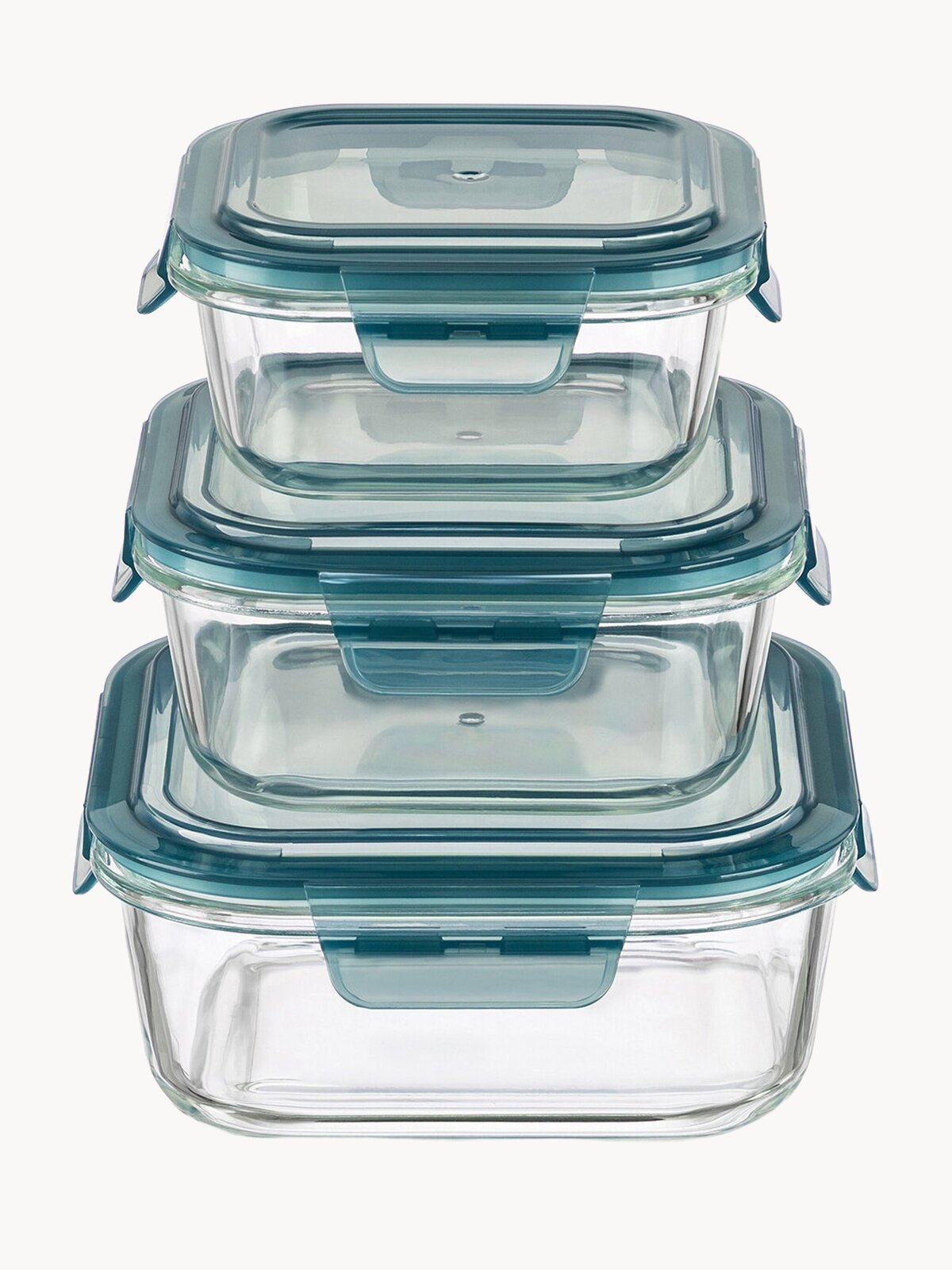 Контейнер квадратный, для хранения, для запекания 3 шт Elan Gallery, 520 мл, 800 мл, 1,2 л, с пласт. крышками, набор