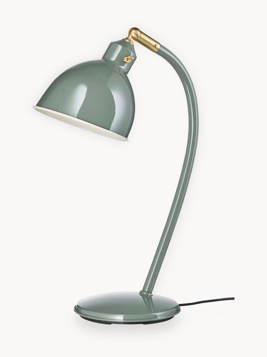 Настольная лампа RÖDFLIK IKEA, серо-зеленая, высота 43 см, Е 14